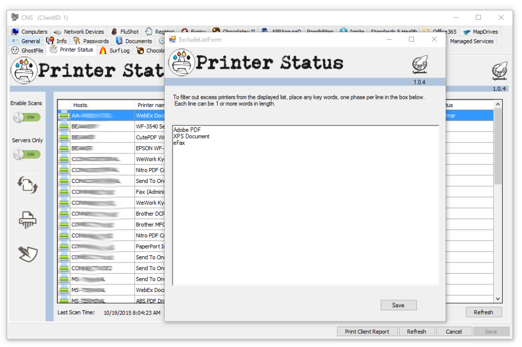 LabTech & ConnectWise Plugin - Printer Health Status - Squid Works